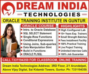 Oracle Training in Guntur, Oracle Course in Guntur, Oracle Institutes GNT
